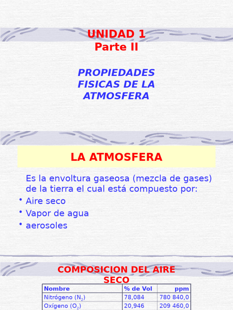 CAPITULO 1_Parte II _ Propiedades Físicas de La Atmósfera | PDF | Atmósfera | Contaminación