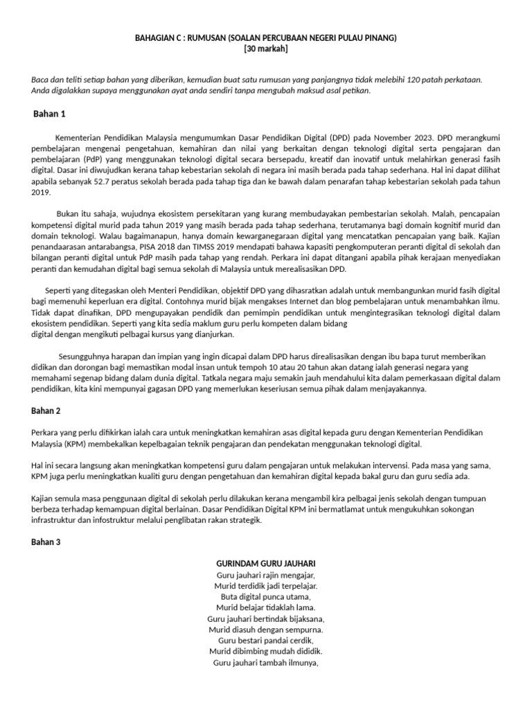 Rumusan Form 5 | PDF