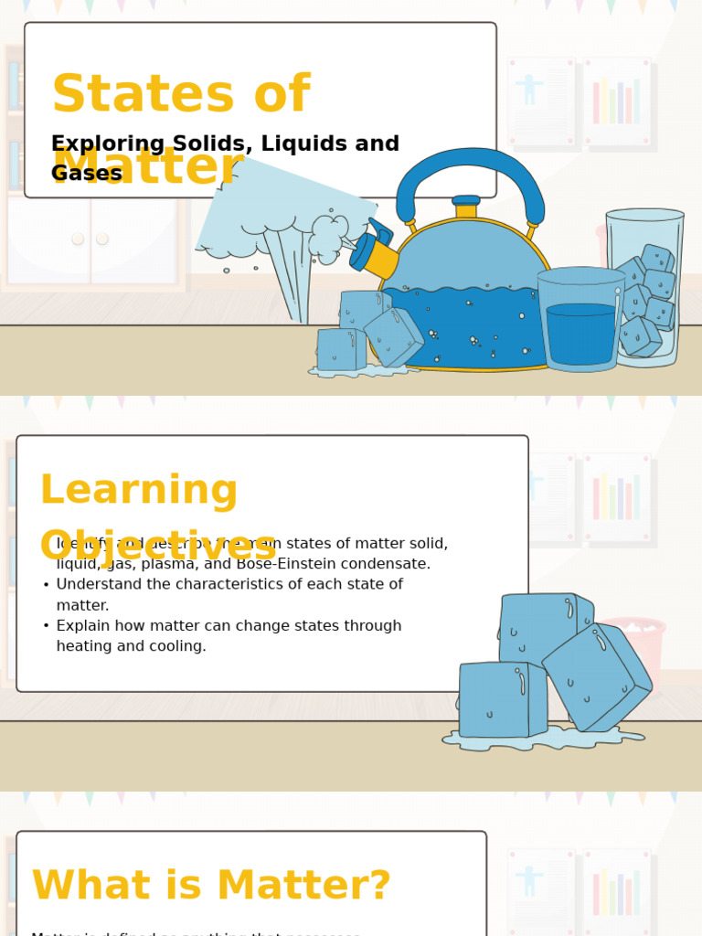 States of Matter Educational Presentation in Yellow Blue Fun Animated ...