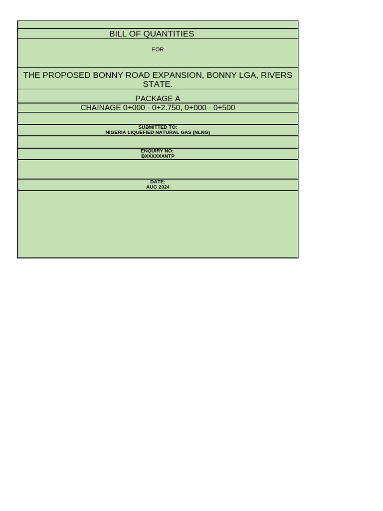 UNPRICED BOQ FOR THE THREE ROAD PROJECTS FV | PDF | Traffic Light | Road