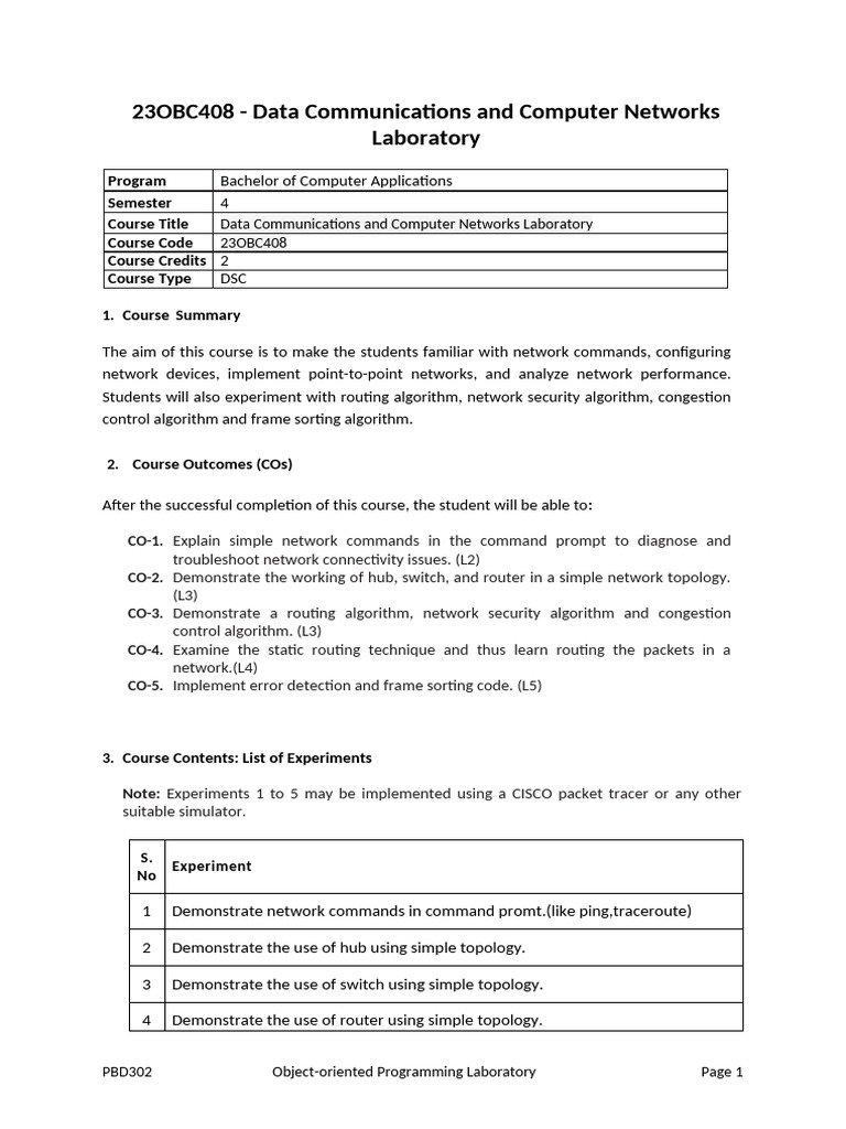Data Communications and Computer Networks Lab | PDF | Computer Network | Routing
