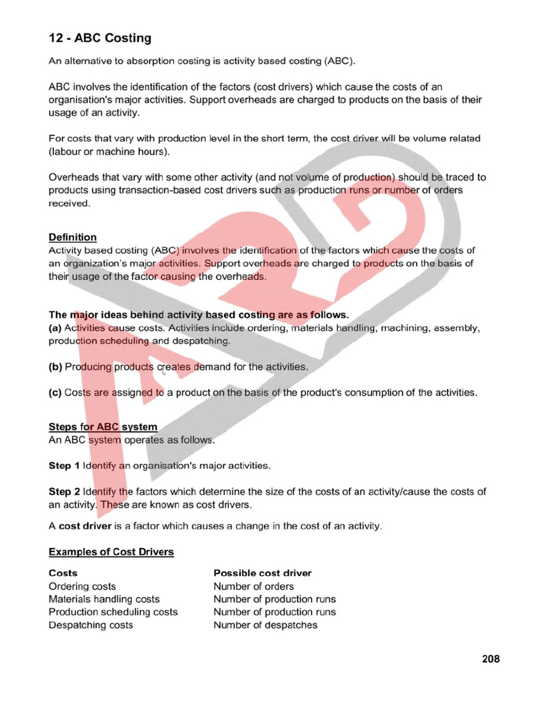 Abc Costing | PDF