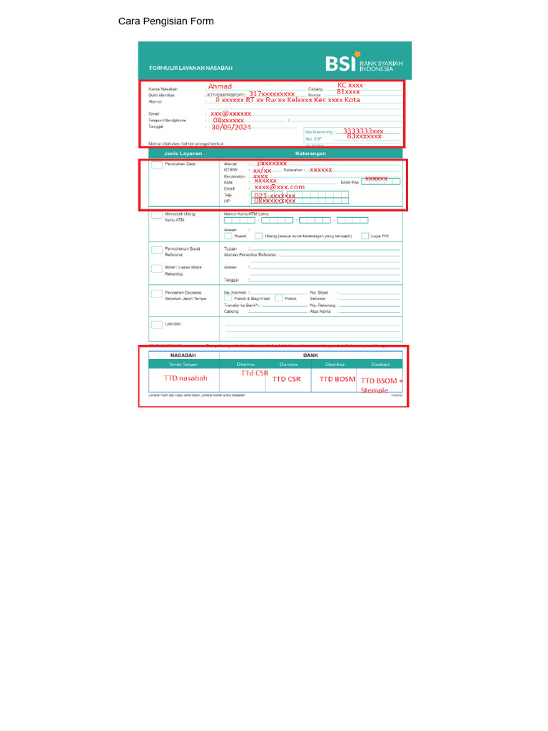 Formulir Layanan Nasabah - Perubahan Net Banking | PDF