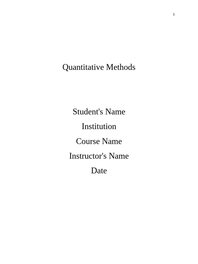 Quantitative Methods | PDF | Standard Deviation | Variance