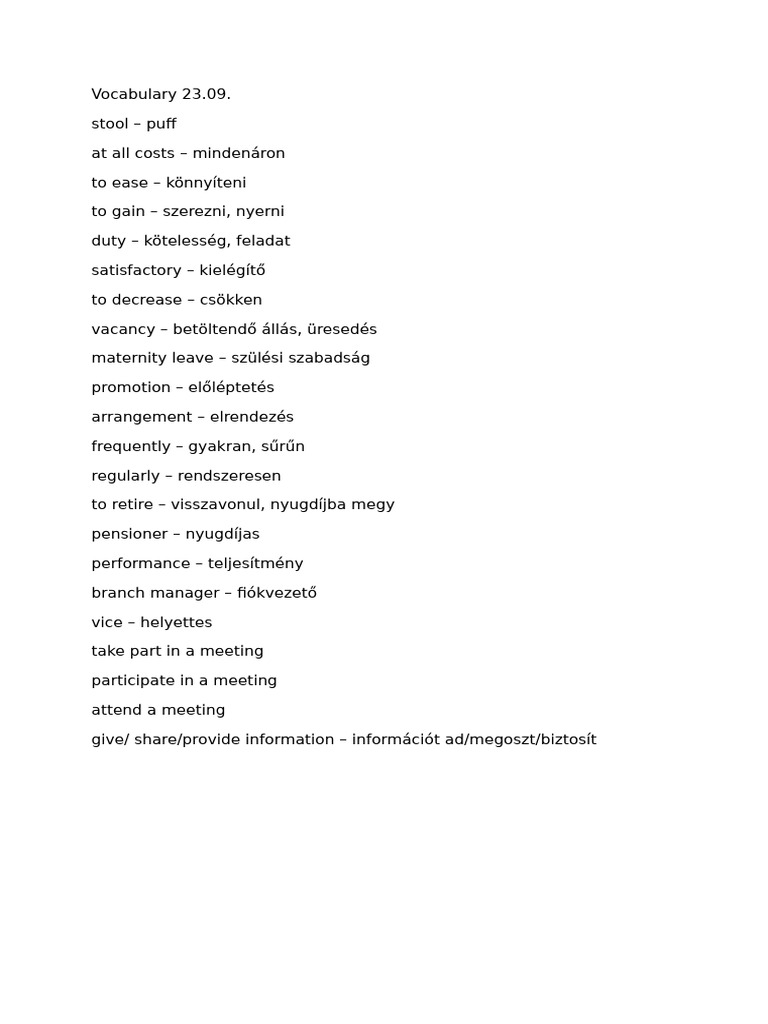 Vocabulary 2309 | PDF