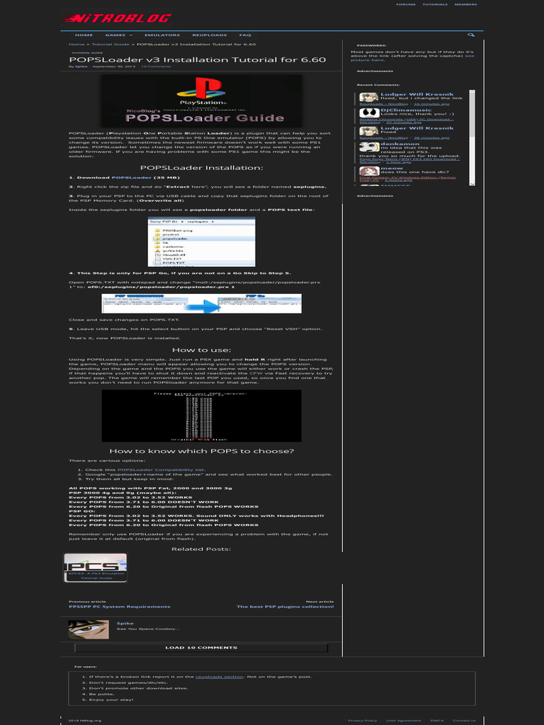 POPSLoader v3 Installation Tutorial For 6.60 - Nitroblog | PDF | Play ...