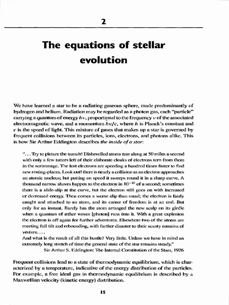 The Equations of Stellar Evolution | PDF