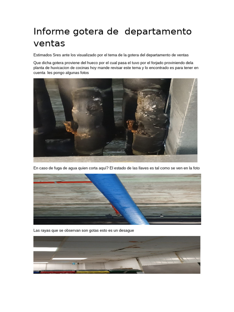 Informe sobre gotera en ventas | PDF