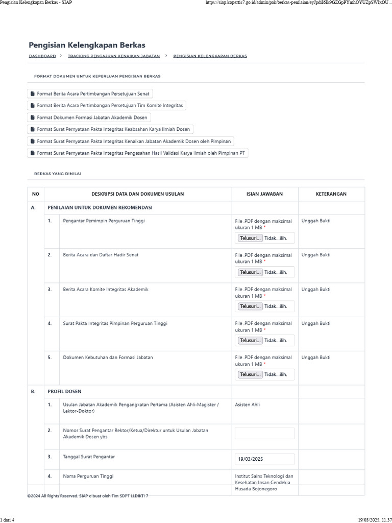 Pengisian Kelengkapan Berkas - SIAP bu niken | PDF
