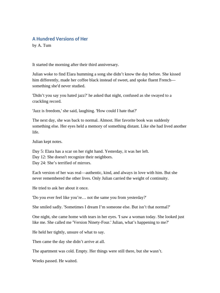A Hundred Versions of Her | PDF