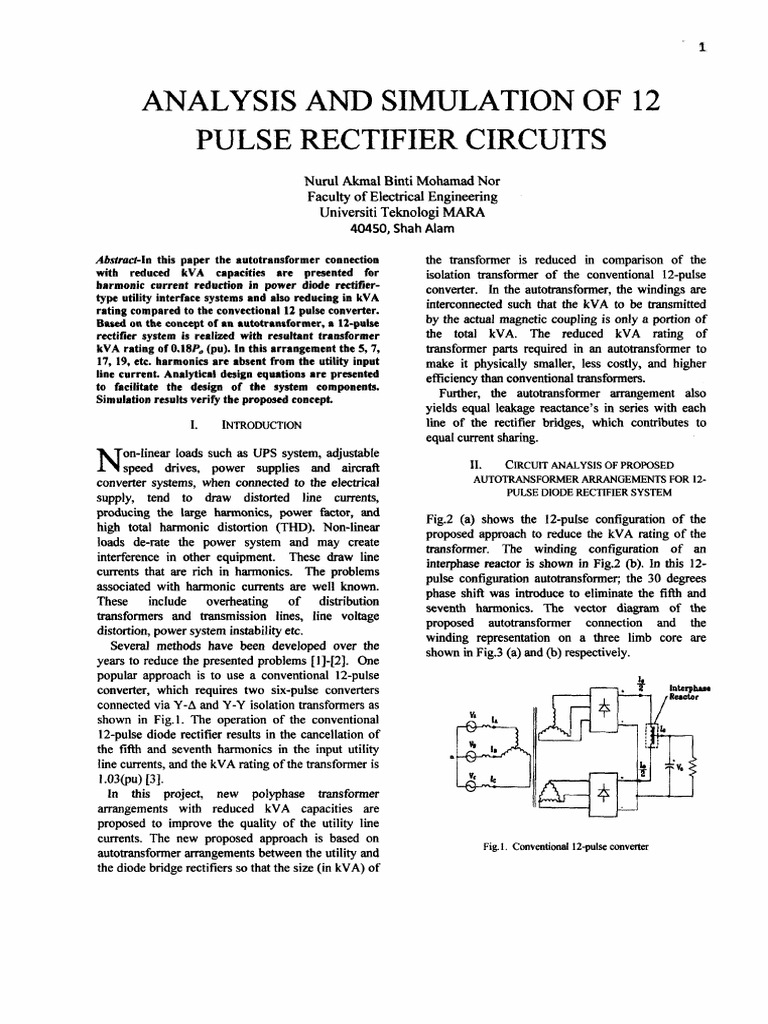 12 Pulse Converter Analysis - Imp Notes | PDF | Rectifier | Transformer