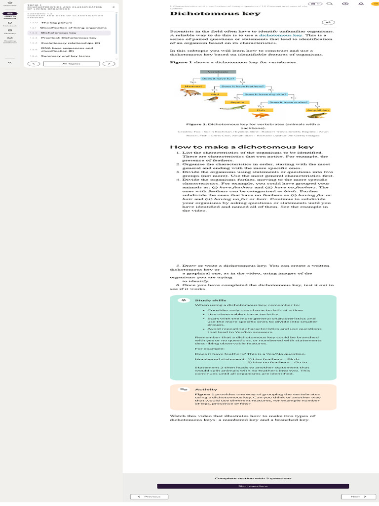 Dichotomous Key - Cambridge IGCSE™ Biology FE2023 | PDF | Biology