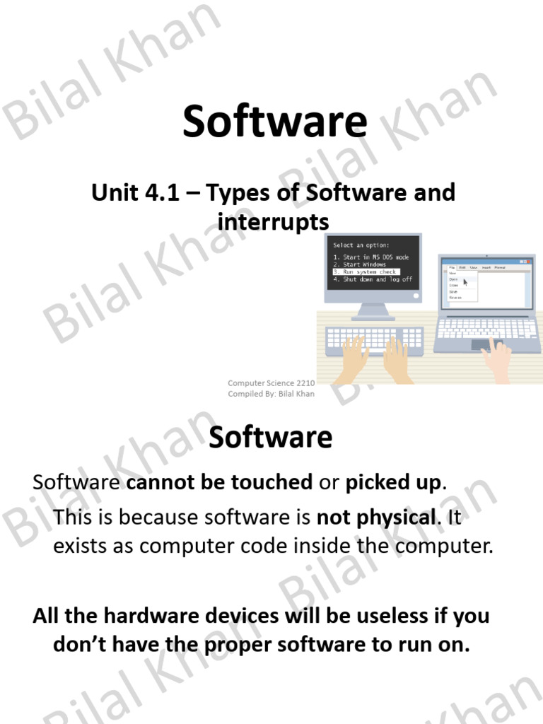 4.1 Types of Software and Interrupts | PDF | Bios | Graphical User Interfaces
