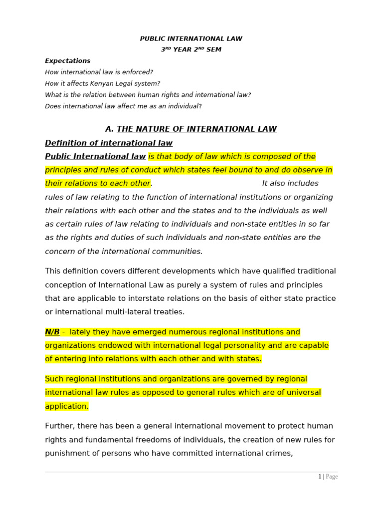 PIL NOTES - DETAILED | PDF | International Law | Natural Law
