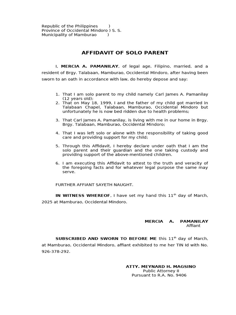 Married Solo Parent | PDF