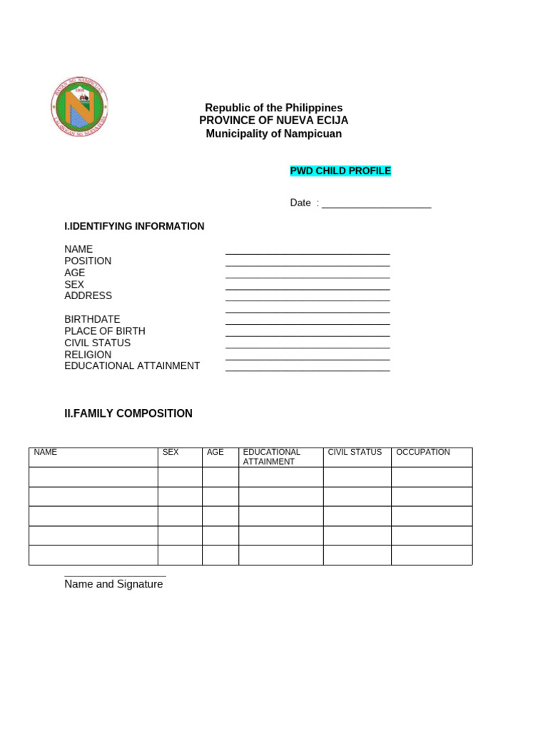 PWD Child Profile | PDF