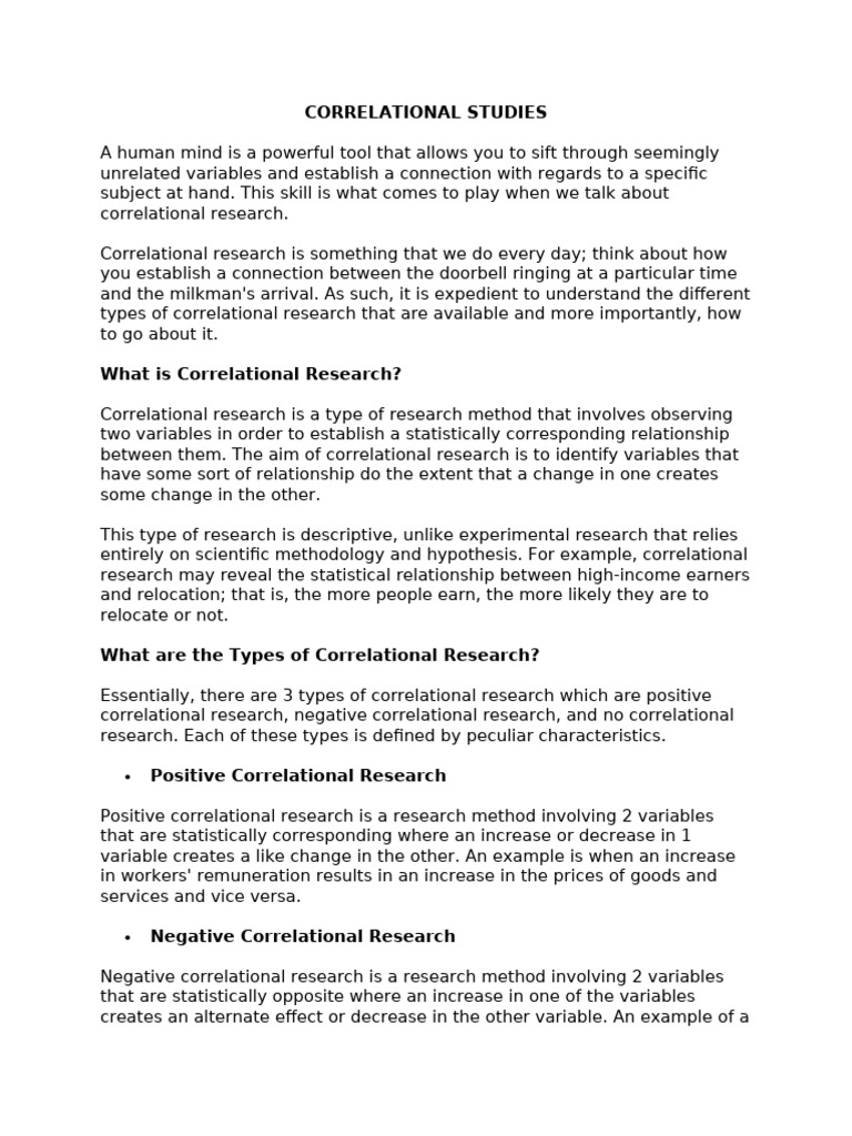 Correlational studies 1 | PDF | Survey Methodology | Statistics