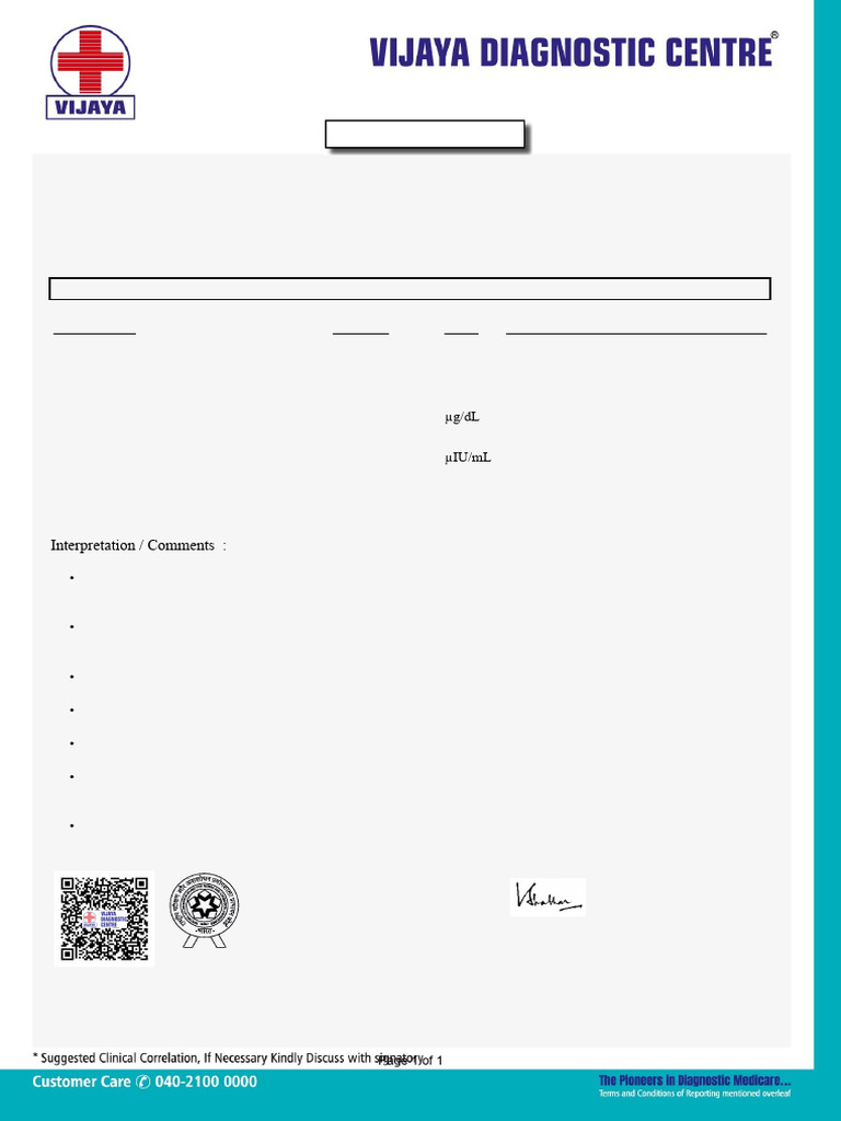 Report - RENUKA (250170007868) | PDF | Hypothyroidism | Thyroid