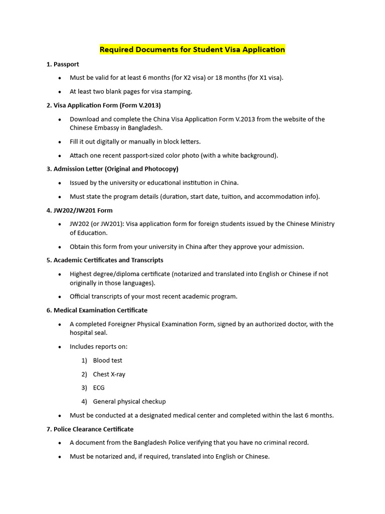 Student Visa Application Requirements | PDF | Travel Visa | Passport