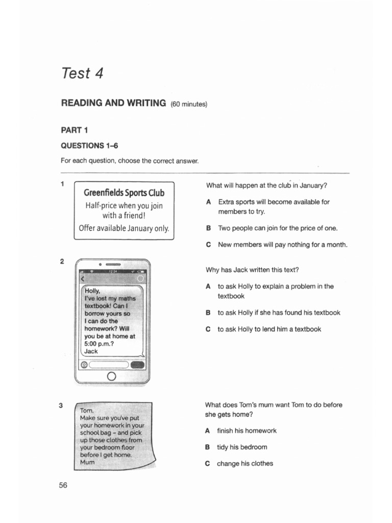 KET Reading&writing Exercise II | PDF