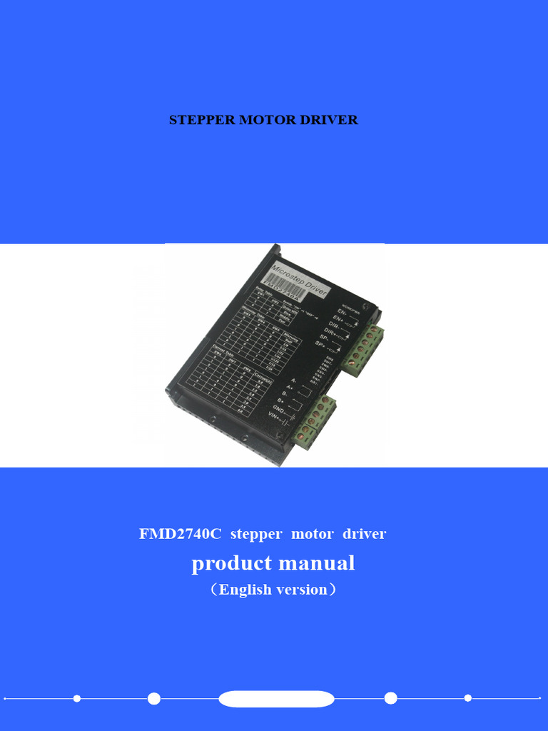 FMD2740C Stepper Motor Driver Manual | PDF | Electric Motor | Power Supply