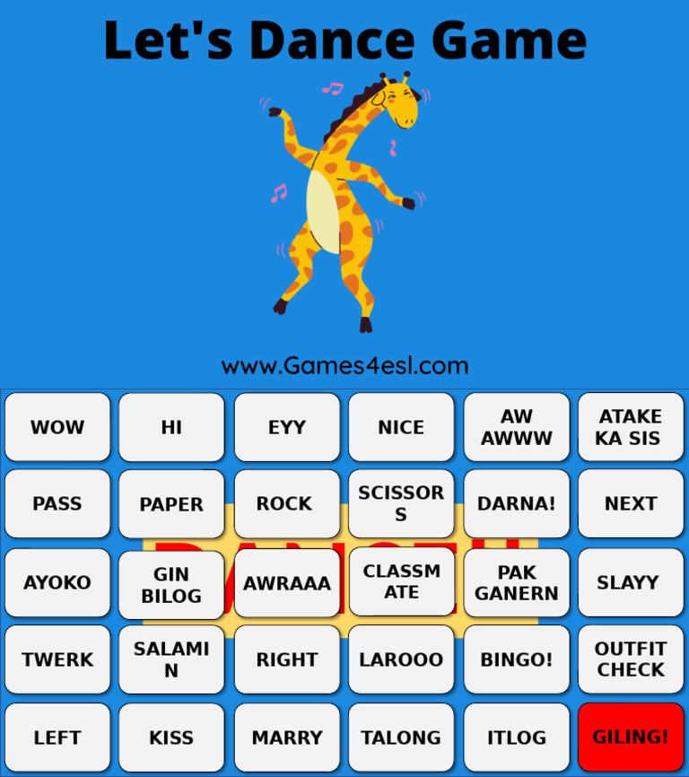 Lets Dance Game Blank Template | PDF