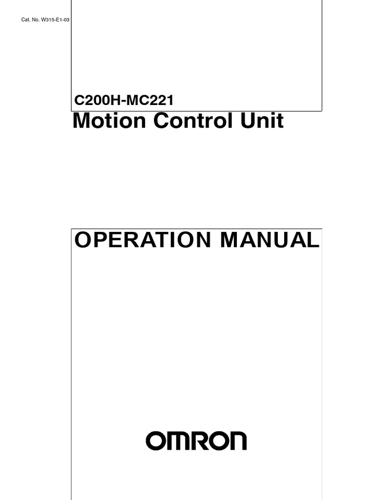 Motion Control Unit: Operation Manual | PDF | Power Supply | Electrical ...