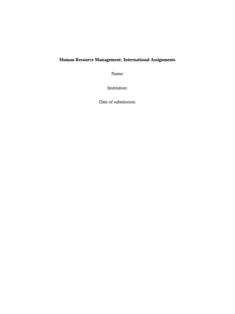 Managing International Assignments in MNCs | PDF | Human Resources | Multinational Corporation