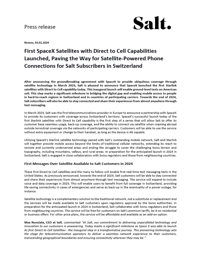 SpaceX-FirstMilestone_EN | PDF | Satellite | Space X