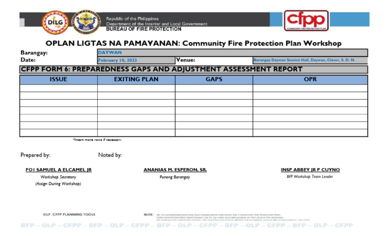 CFPP Form 6 | PDF