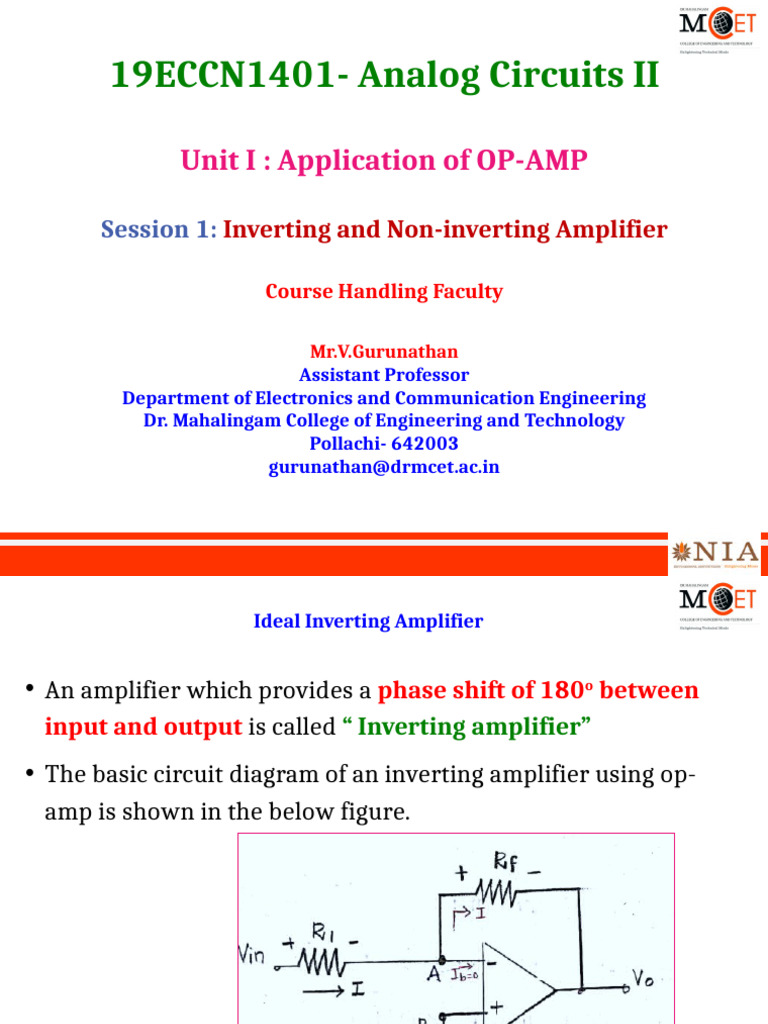 Inverting and Non-Inverting Amplifiers | PDF | Amplifier | Analog Circuits
