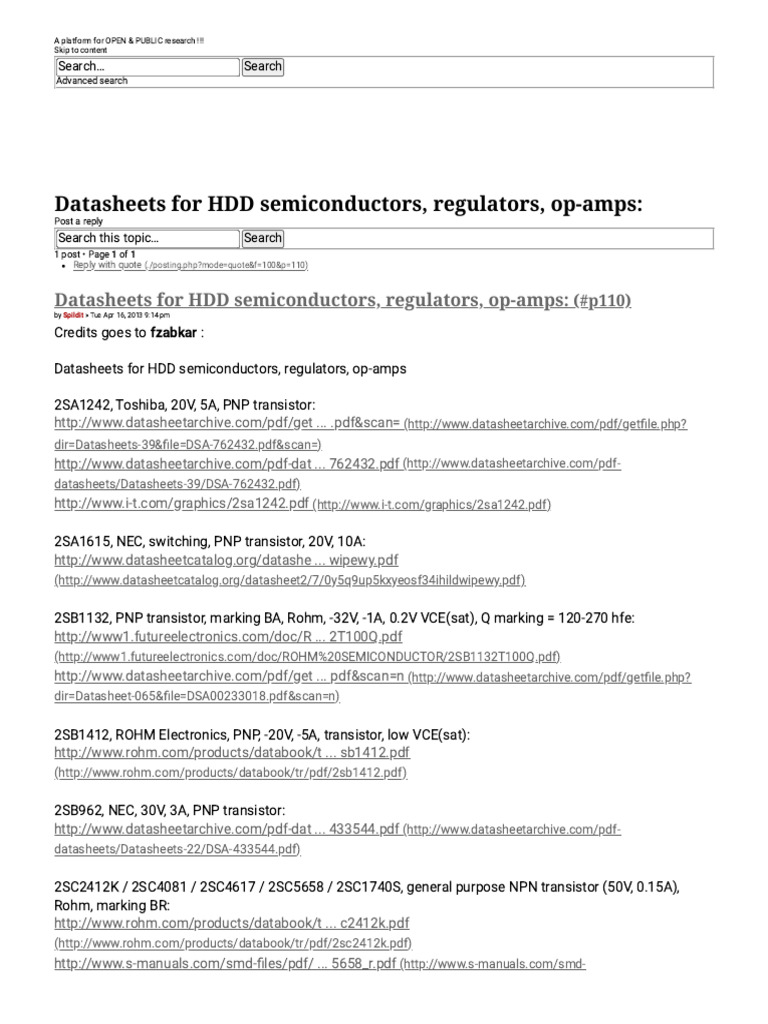 The HDD Oracle. - View Topic - Datasheets For HDD Semiconductors ...
