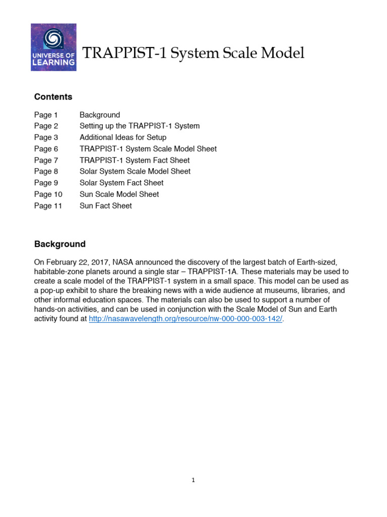 UoL TRAPPIST Scale Model | PDF | Solar System | Planets