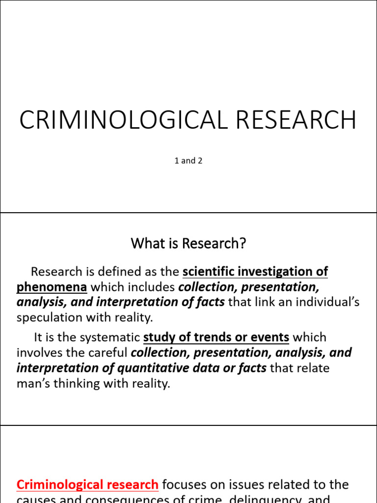 Criminological Research | PDF | Statistics | Hypothesis
