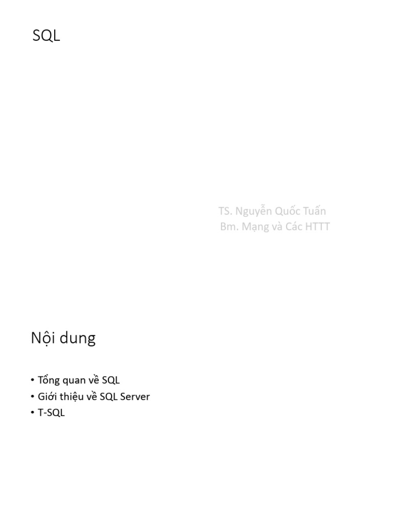 Chuong 6 - Ngon Ngu SQL | PDF