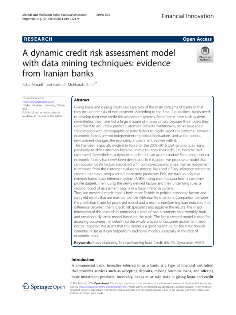 A Dynamic Credit Risk Assessment Model With Data Mining Techniques ...
