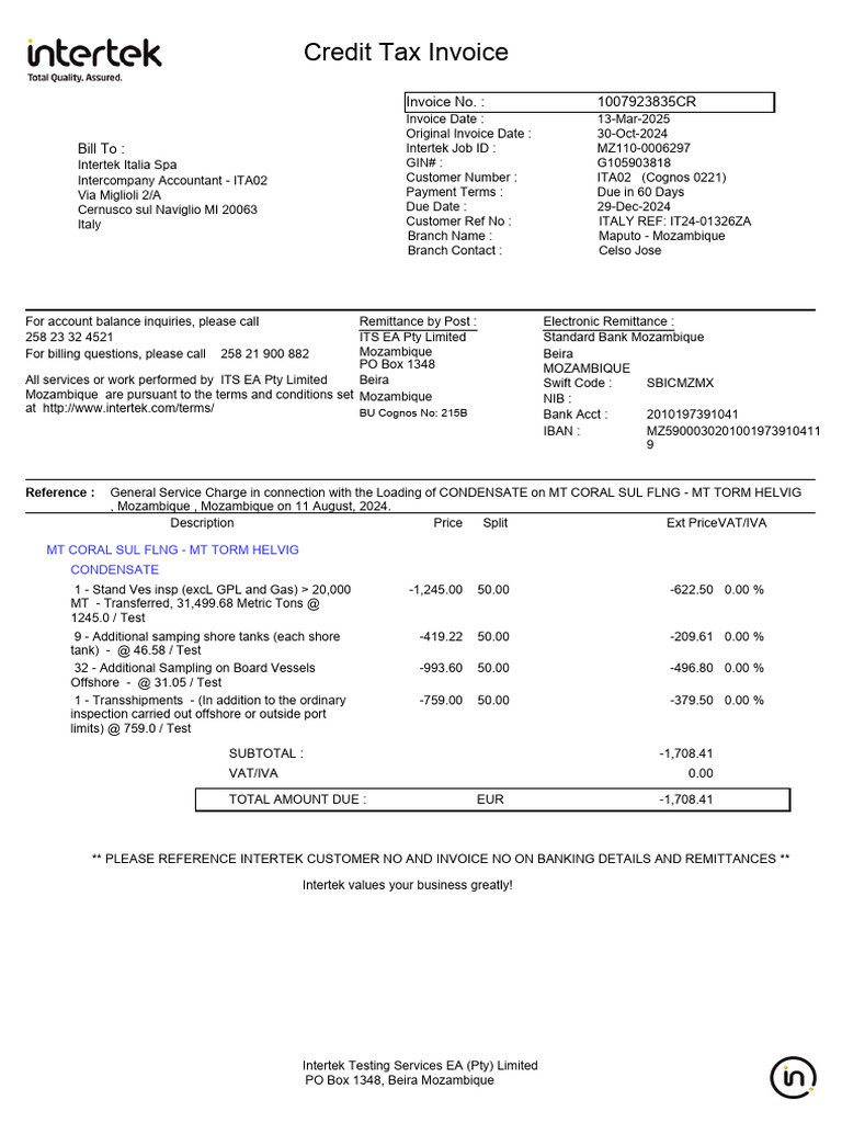MZ110-0006297 1007923835CR Invoice | PDF | Invoice | Value Added Tax