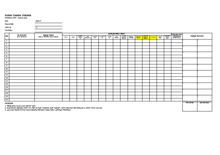 Form Tanda Terima Program DRP - Harus Ada | PDF
