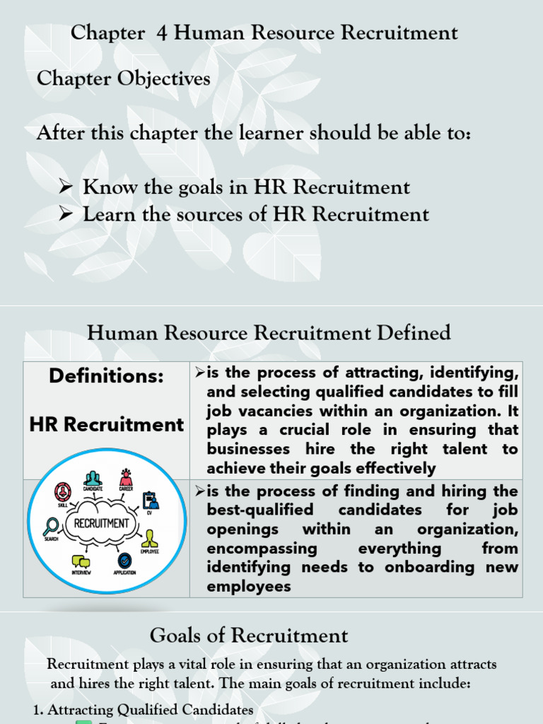 Chapter 4 Human Resource Recruitment | PDF | Recruitment | Human Resources