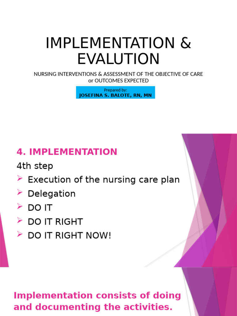 5 Implementation Evalution | PDF | Nursing | Evaluation