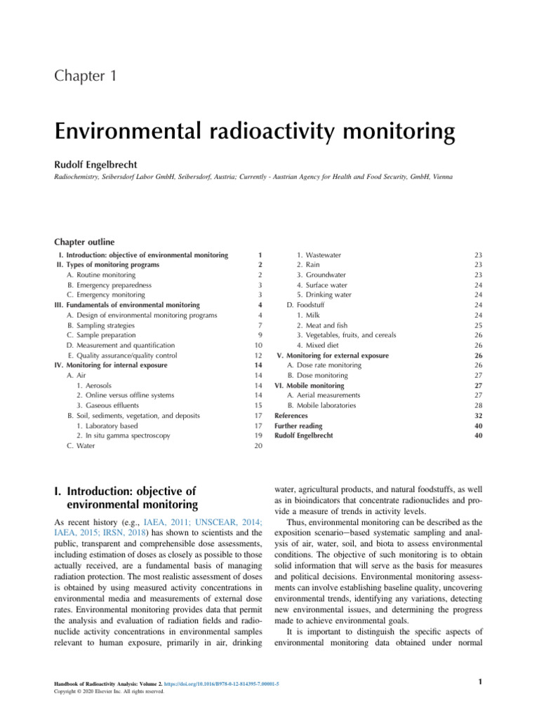 Environmental Radioactivity Monitoring Handbook | PDF | Environmental ...