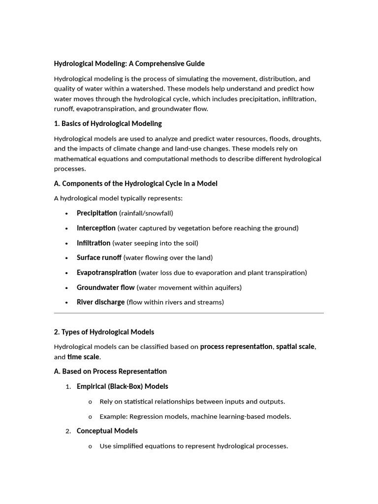 Hydrological Modeling Explained | PDF | Hydrology | Evapotranspiration