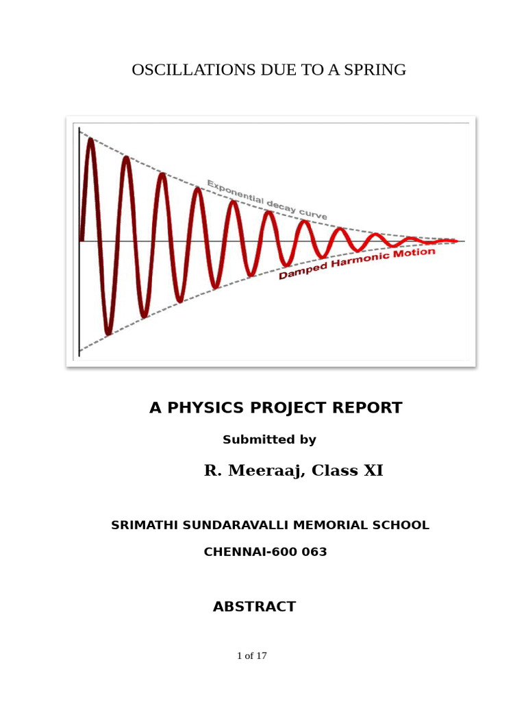 OSCILLATIONS DUE TO A SPRING | PDF | Oscillation | Damping