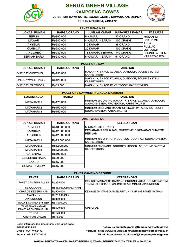 Price List New SGV - Juli 2024 | PDF