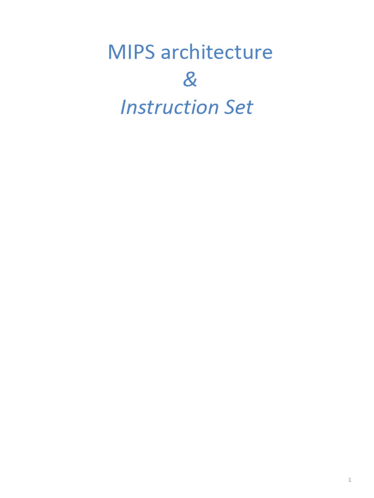 CSE2204 Lec 7 MIPS Architecture InstructionSet-Summer2024 | PDF | Central Processing Unit ...
