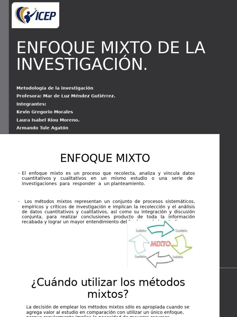 Enfoque Mixto en Investigación | PDF | Investigación cuantitativa ...