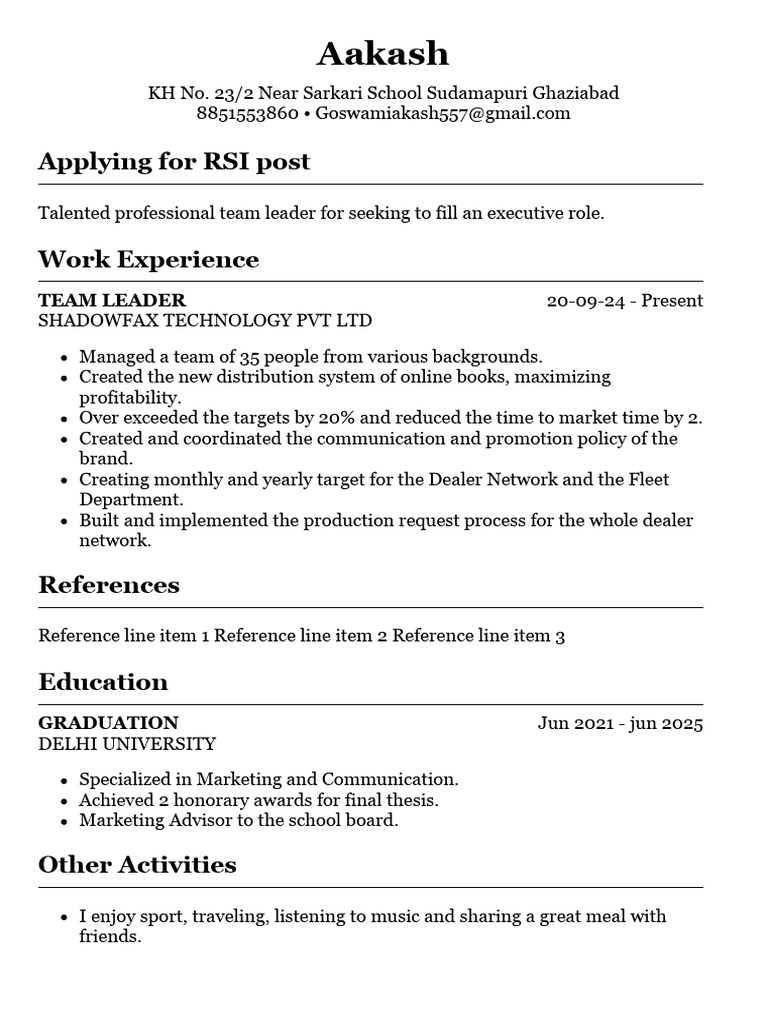 Resume Aakash | PDF
