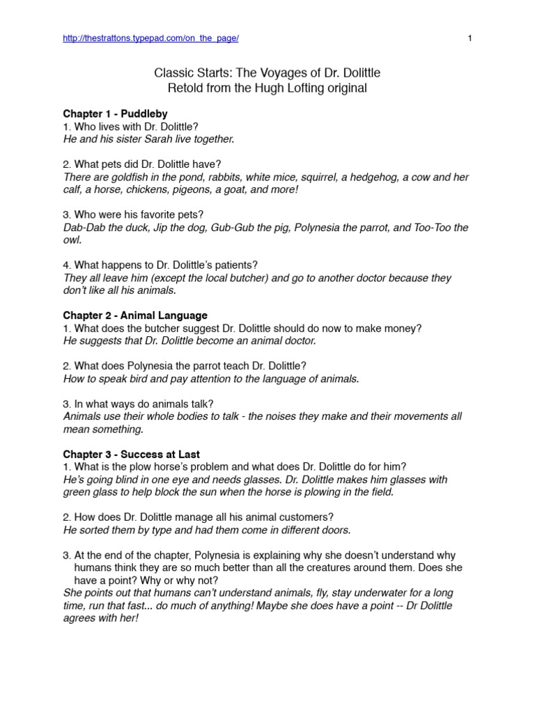 Dolittle Comprehension Questionsandanswers-1 | PDF