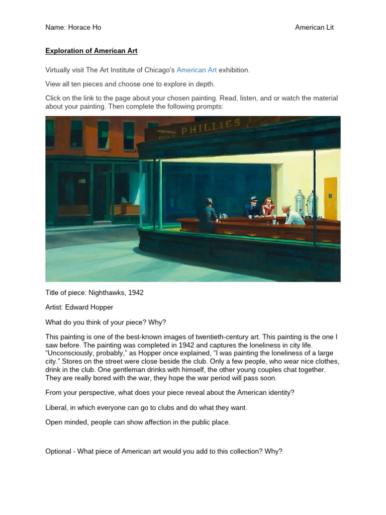 Exploration of American Art | PDF