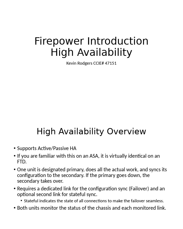 6.11 High Availability | PDF